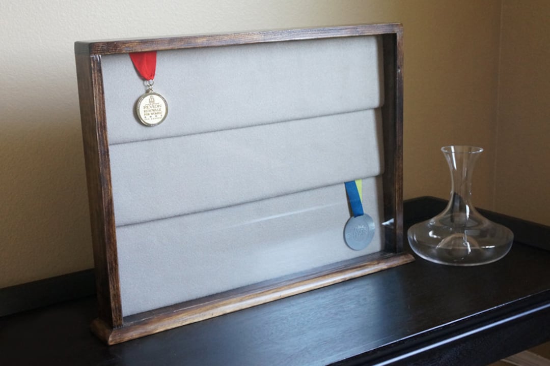 Large Wood Medal Case (3 Panels) - Color Options Available - Etsy