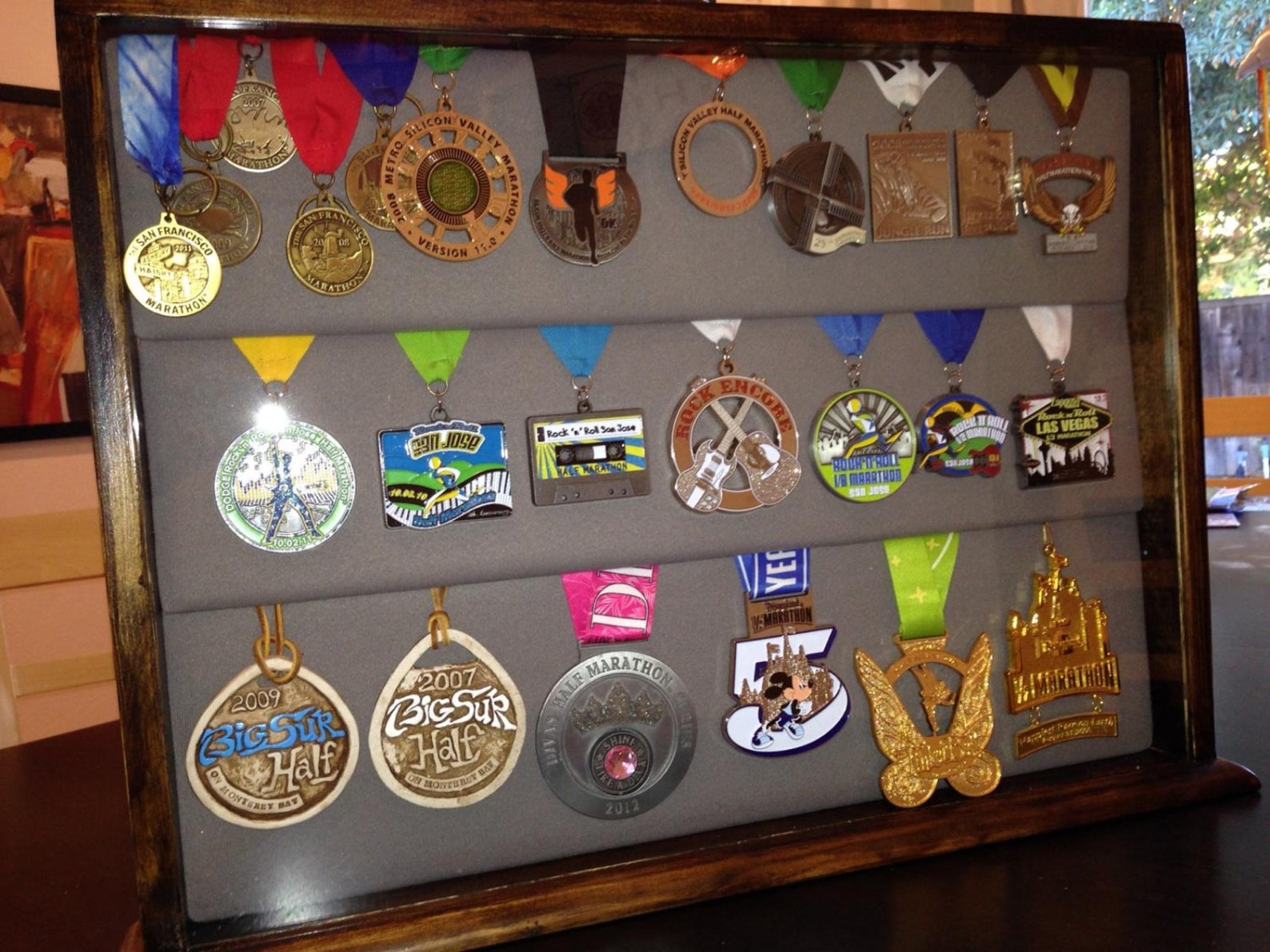 Large Wood Medal Case 3 Panels Color Options Available - Etsy