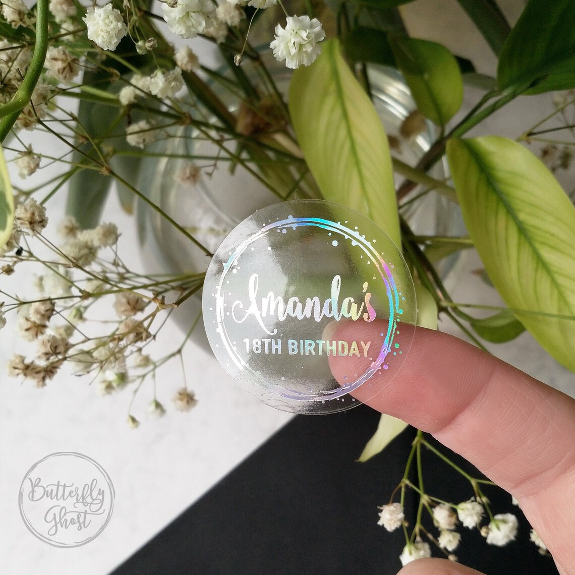 Birthday Party Gold Foil Stickers Personalised Custom Rose - Etsy