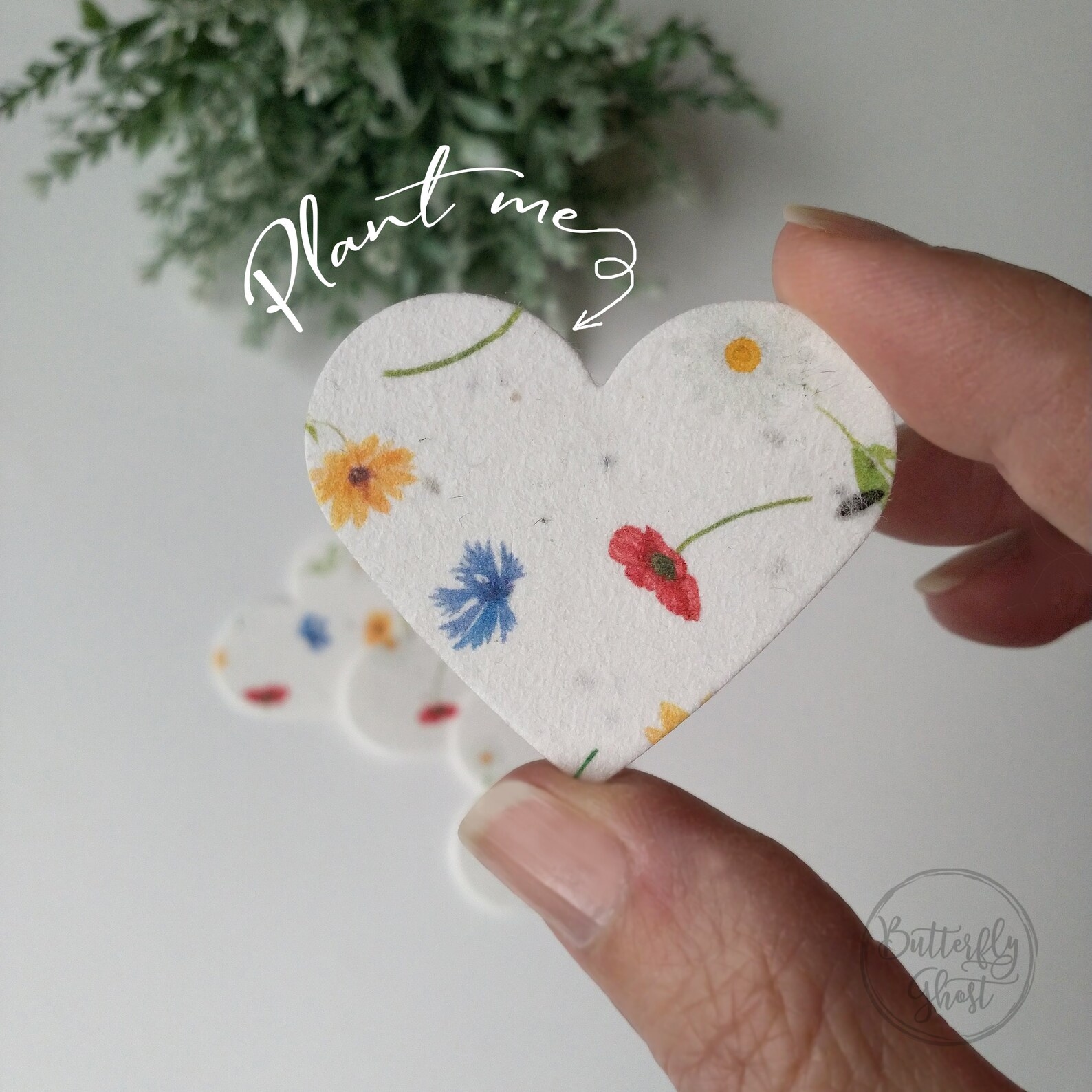 Wildflower Seed Paper Hearts Shape 1.91.65 Set - Etsy