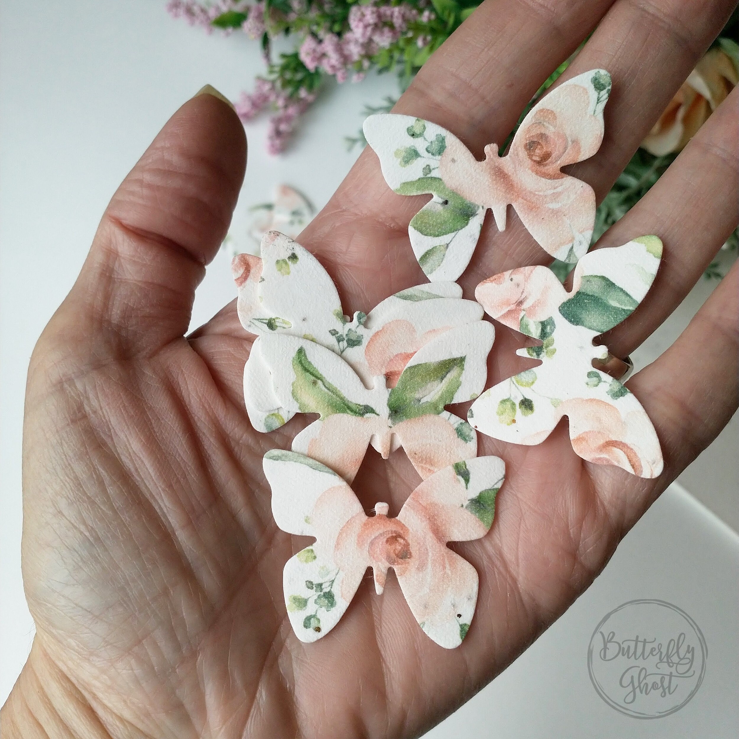 Bulk Seed Paper Butterflies With Roses Set of 50 1.5 - Etsy