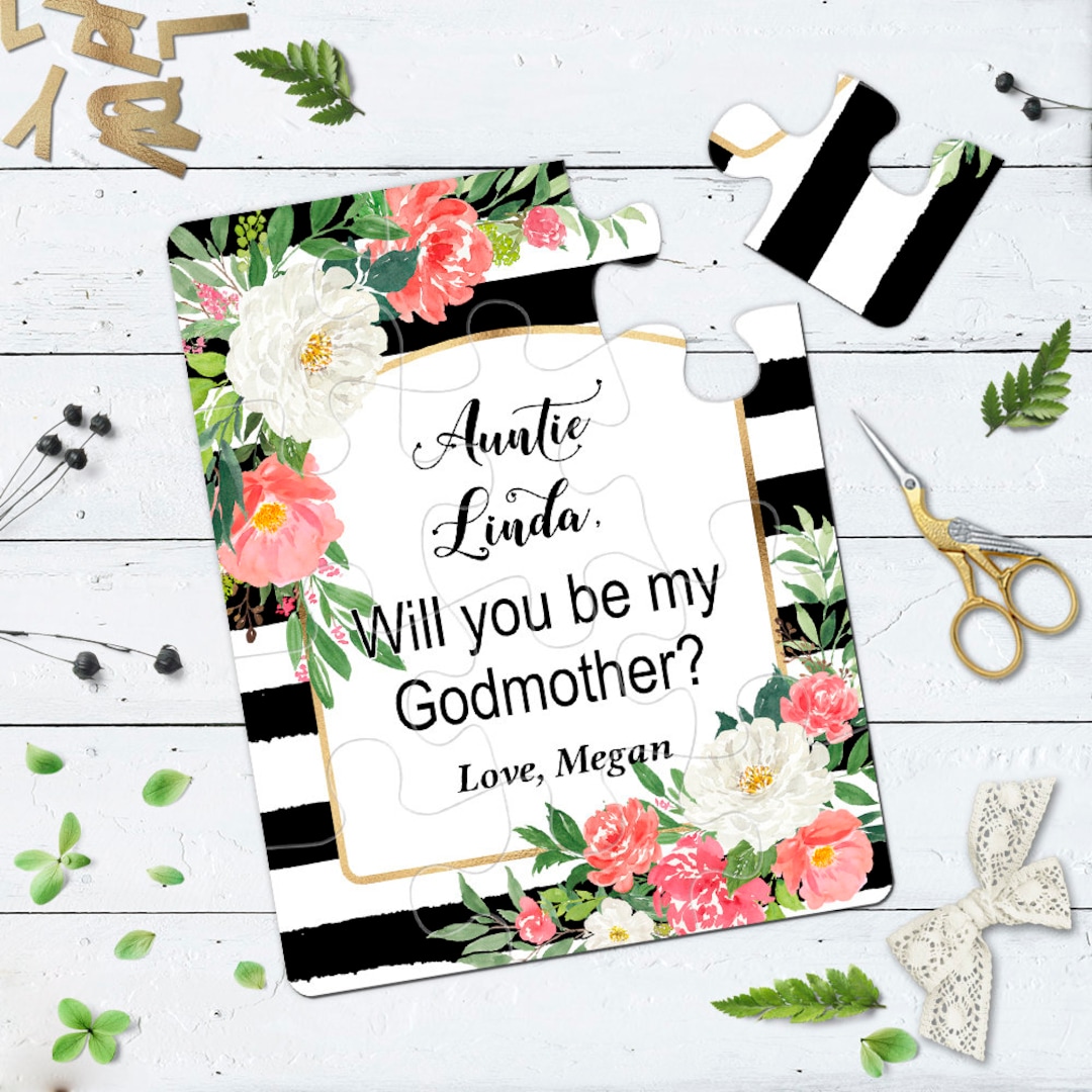 Will You Be My Godmother Puzzle Proposal Personalized Godmother Card ...