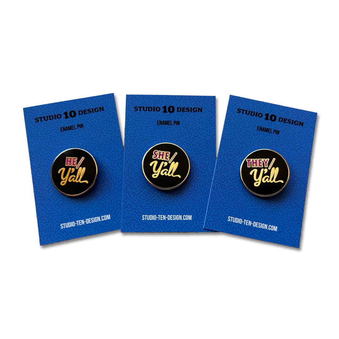 Pronouns, Y'all Hard Enamel Pins - Etsy