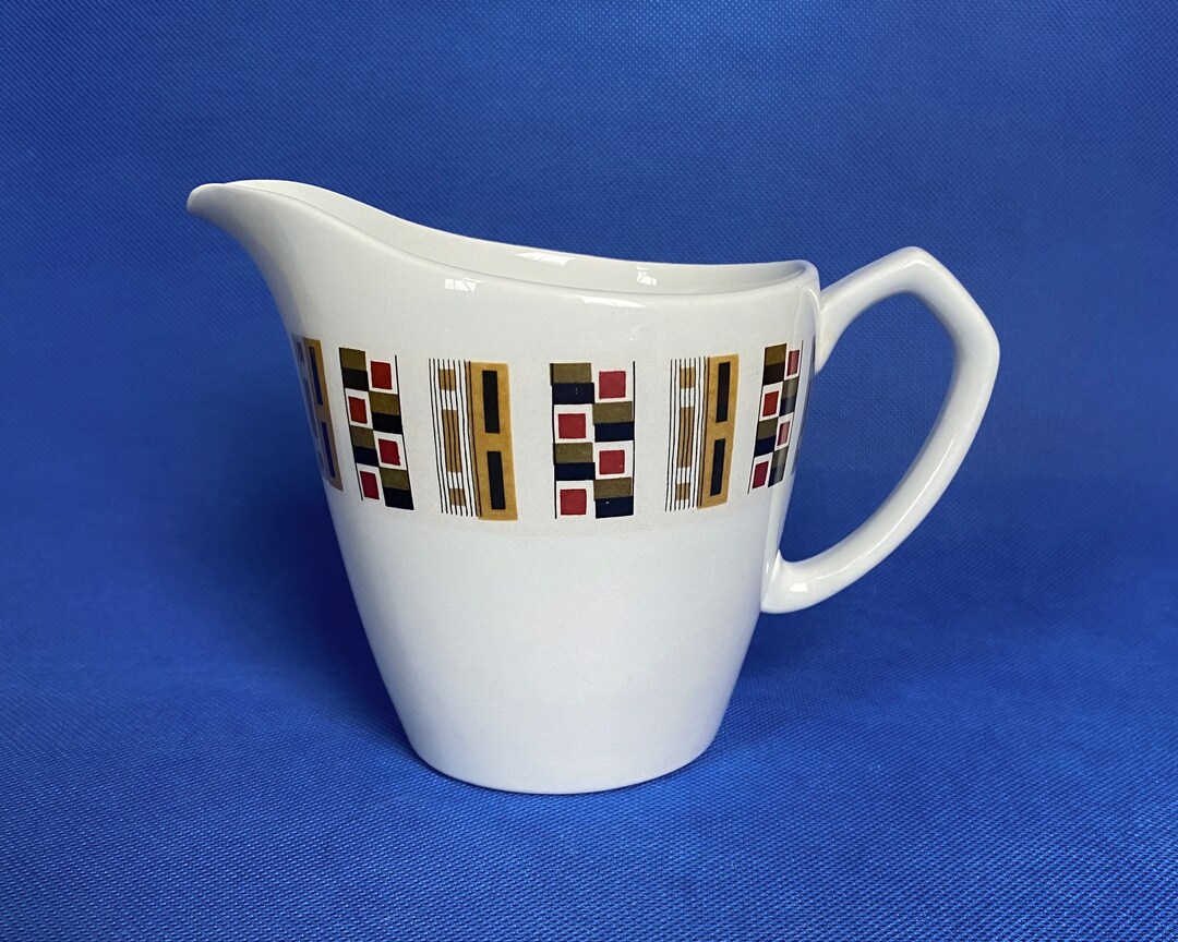 Alfred Meakin Mid-century Jug, Geometric Random Pattern in Autumn ...