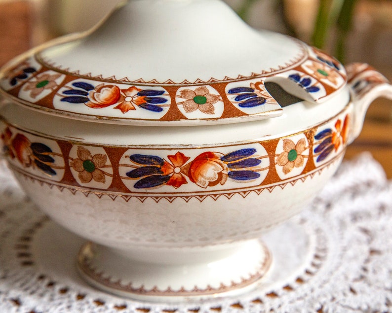 Colourful Pountney & Co Small Tureen, Bristol Pottery, With Imari ...