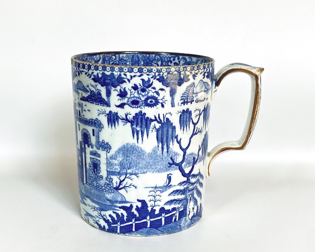 Swansea Cambrian Pottery Pearlware Tankard, 'boy With Whip' Pattern ...