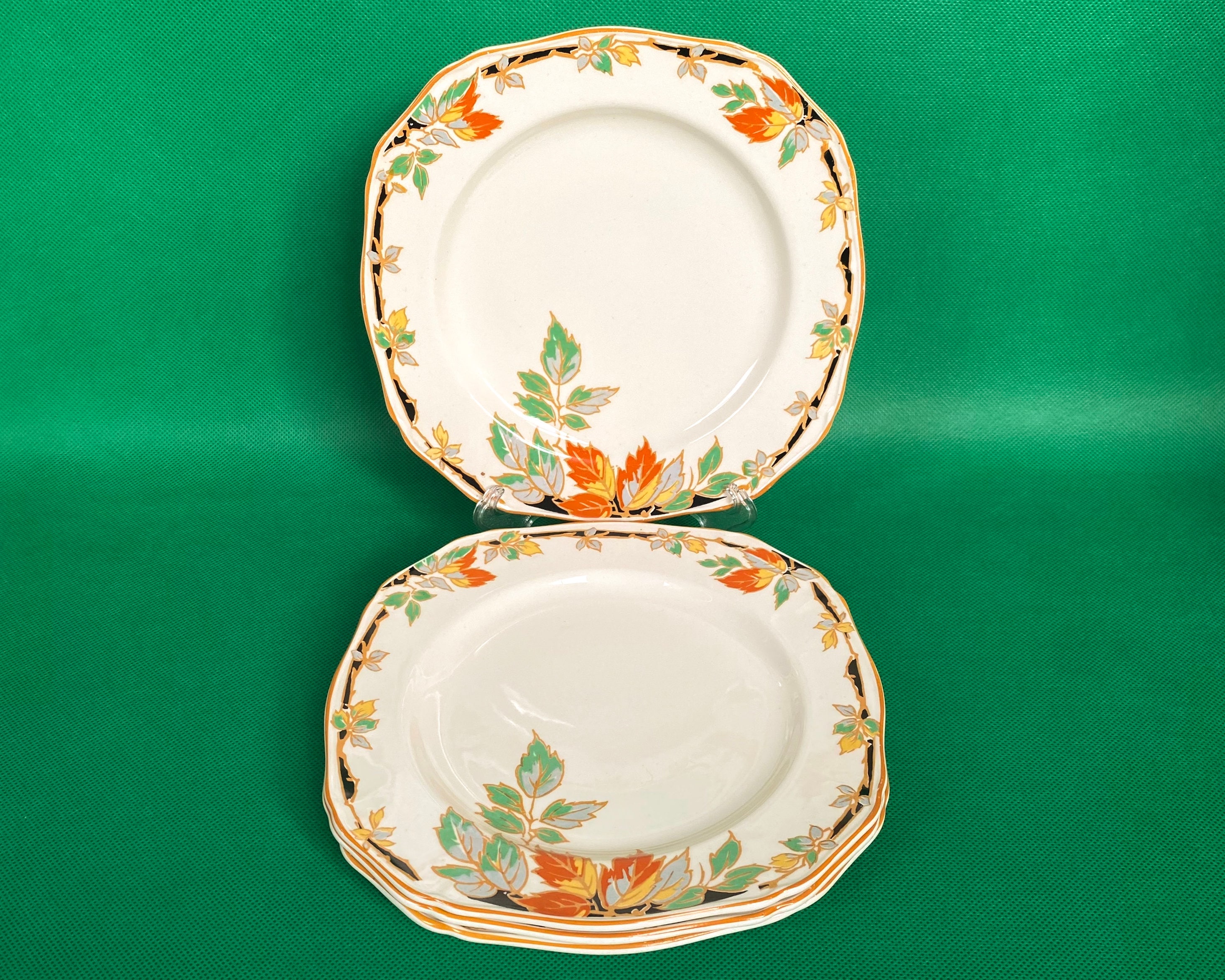 Alfred Meakin Art Deco Plates (set of 4), 1930s 'garrick' Autumn Leaf ...