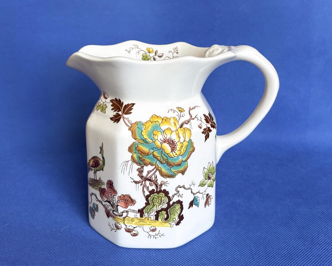 Mason's Formosa Pattern Jug, Vintage Ironstone Pitcher With Colourful ...