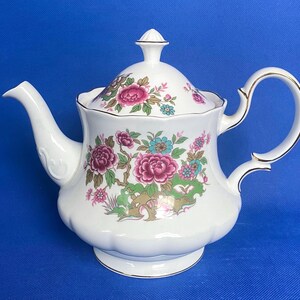 Queen Anne Tea Set for 6, With Teapot, Creamer Set and Cake Plate, Pink ...