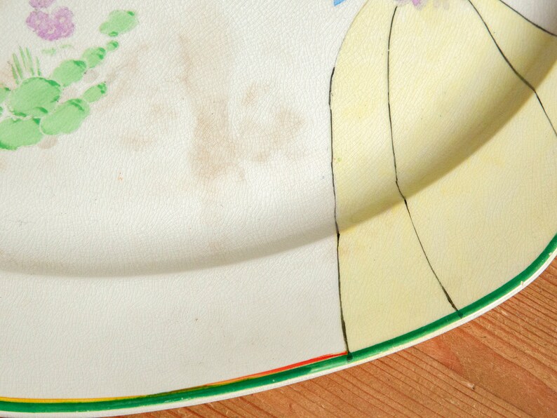 Art Deco Crinoline Lady Platter: 1930s Hand-painted Serving Plate - Etsy