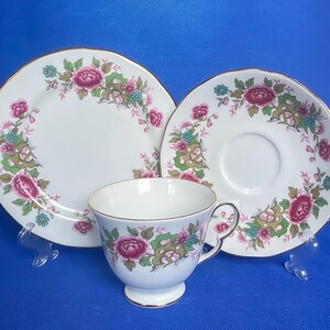Queen Anne Tea Set for 6, With Teapot, Creamer Set and Cake Plate, Pink ...