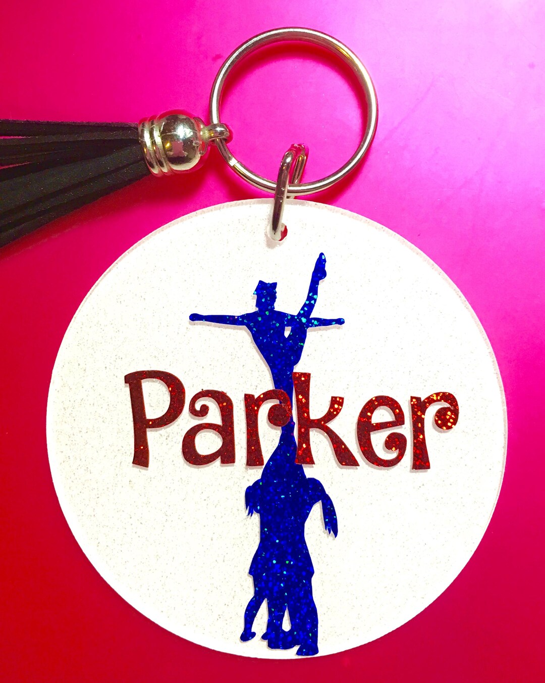 Cheerleader Coed Stunt Keychain - Etsy