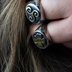 Chevalier Ring With Four-leaf Clover Motif, Sterling Silver Ring With ...