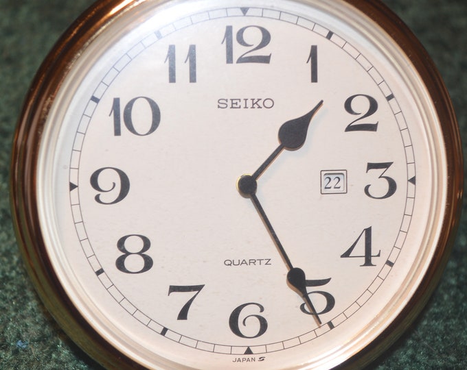 Seiko Pocket Watch Style Desk Clock With Date, Alarm, Stand, Original ...