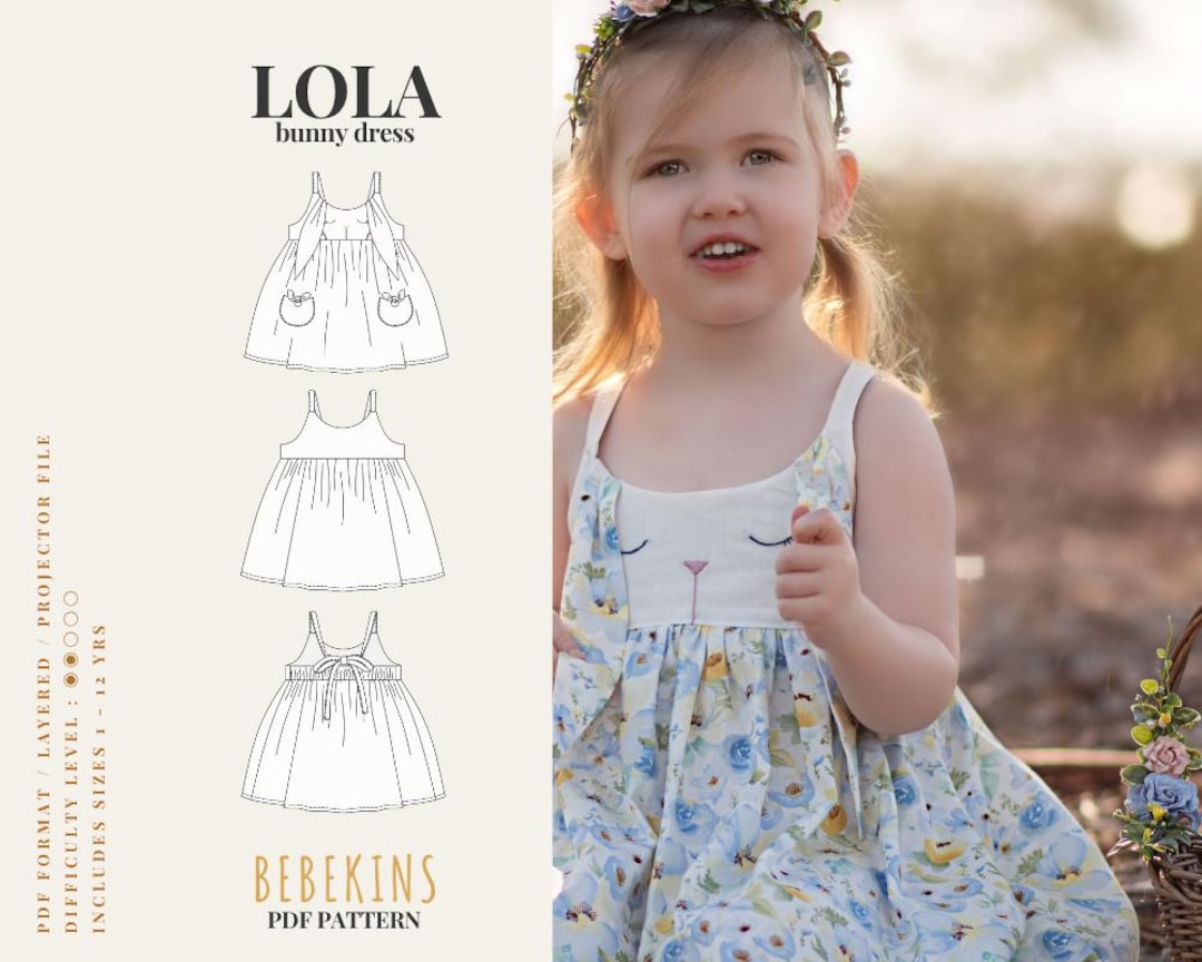 Lola Summer Dress EASY PDF Sewing Pattern/a4/a0/projector Files ...