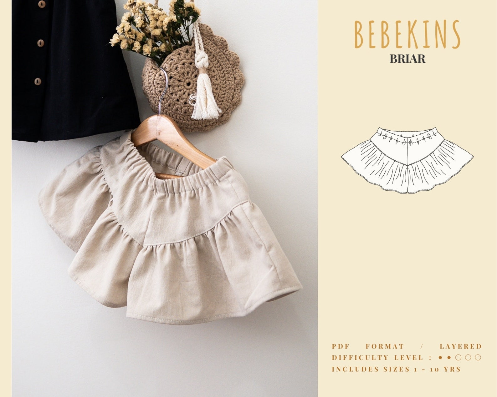 Ruffle Shorts PDF Pattern - Etsy