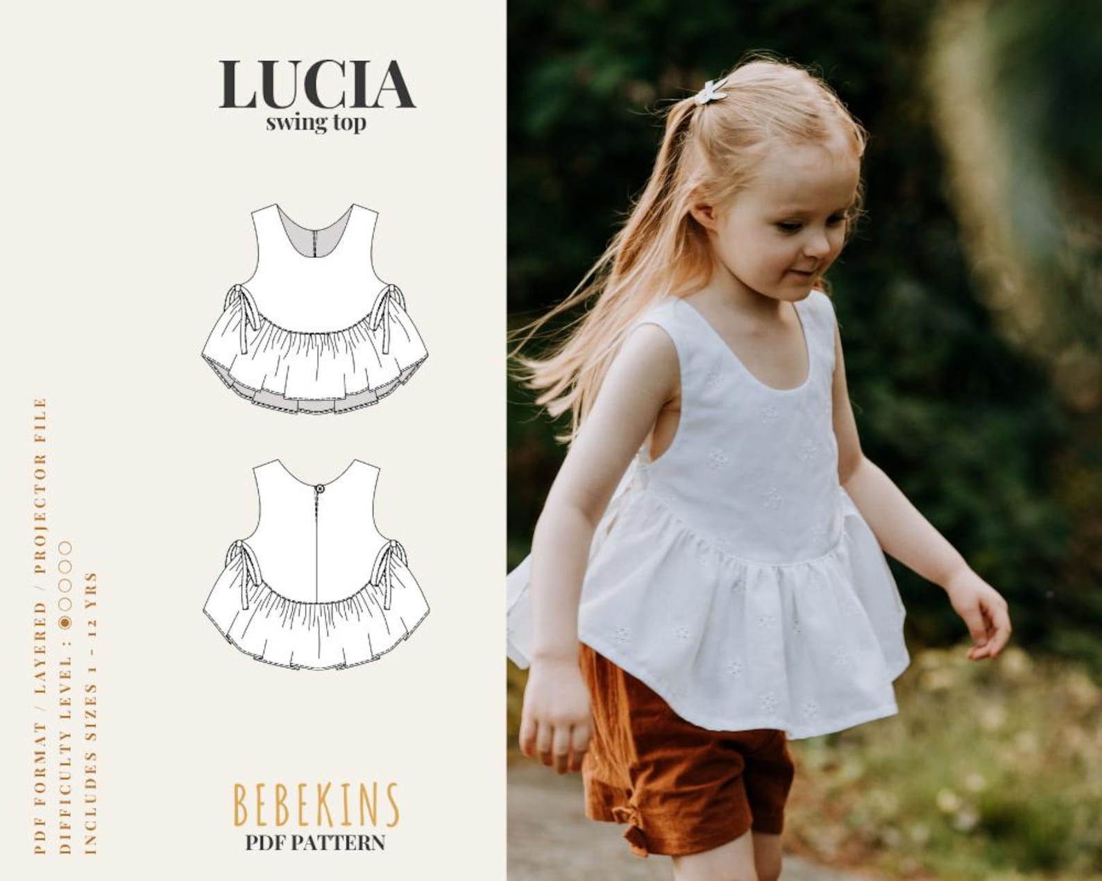Lucia Swing Top PDF Sewing Pattern/a4/a0/projector Files - Bebekins ...