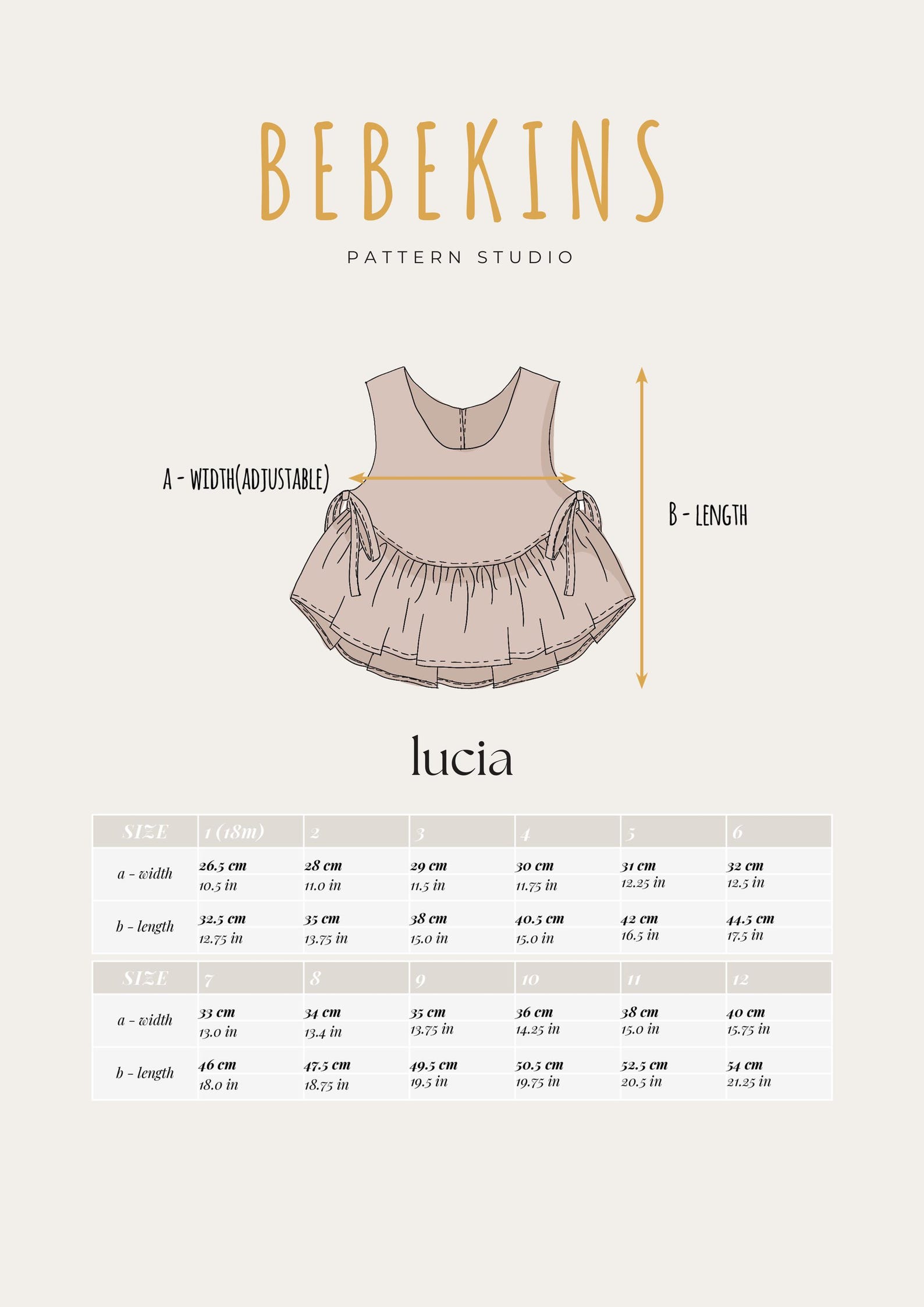 Lucia Swing Top PDF Sewing Pattern/a4/a0/projector Files - Bebekins ...