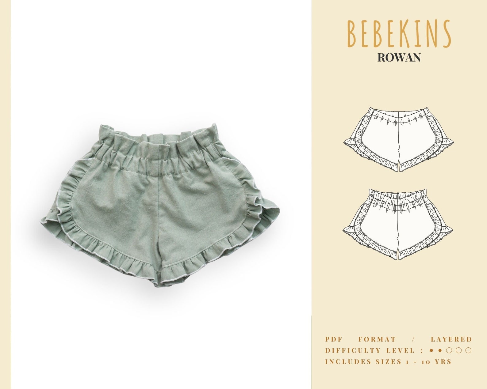 Ruffle Shorts PDF Pattern - Etsy