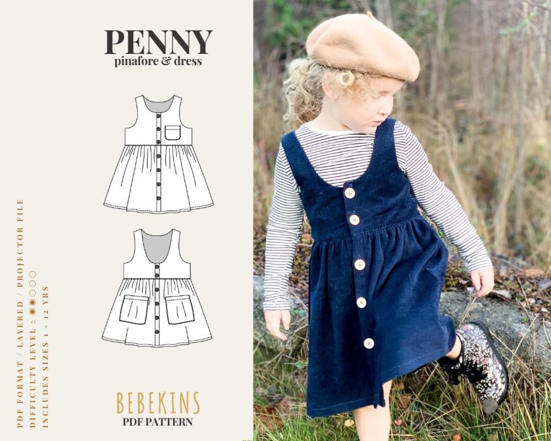 Penny Pinny EASY PDF Sewing Pattern/a4/a0/projector Files - Bebekins ...