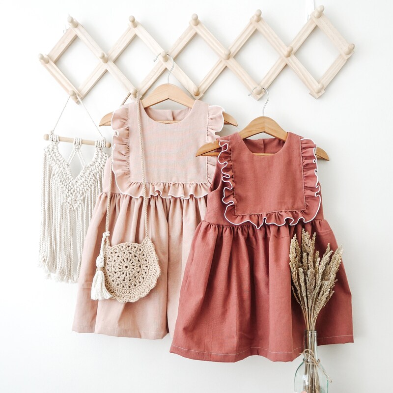 Ruffle Bib Dress - Etsy