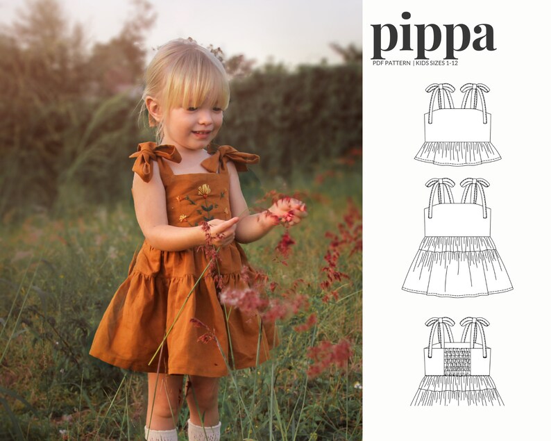 Pippa Tie-shoulder Dress or Top PDF Pattern | Etsy