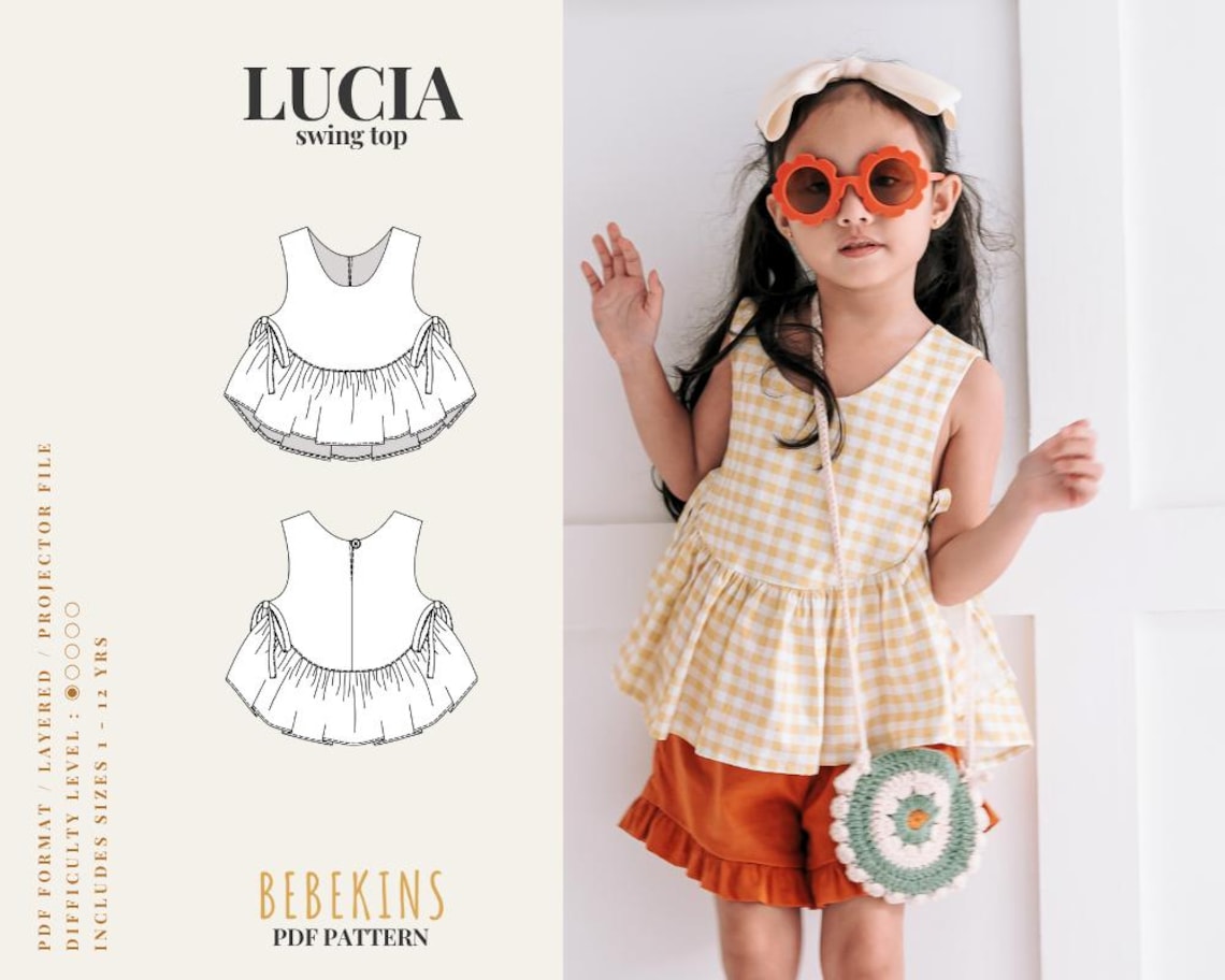 Lucia Swing Top PDF Sewing Pattern/a4/a0/projector Files - Bebekins ...