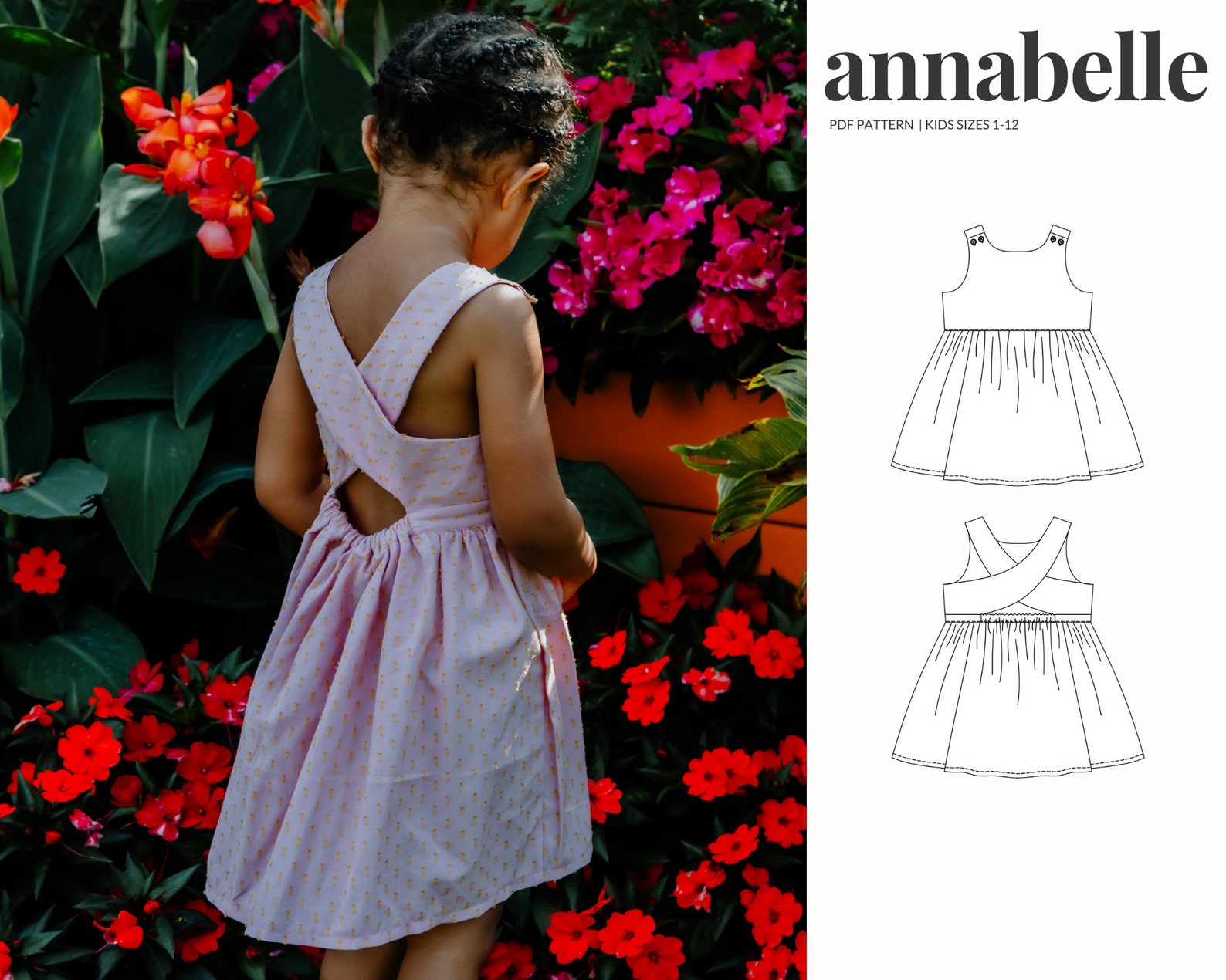 Annabelle Cross-back Dress PDF Pattern - Etsy