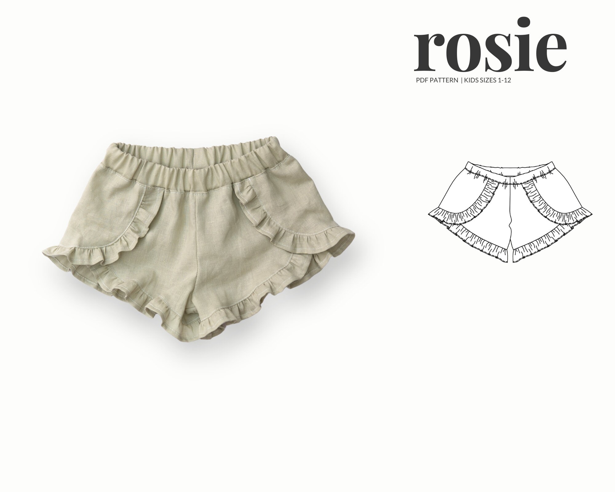 Rosie Ruffle Shorts PDF Pattern | Etsy Australia