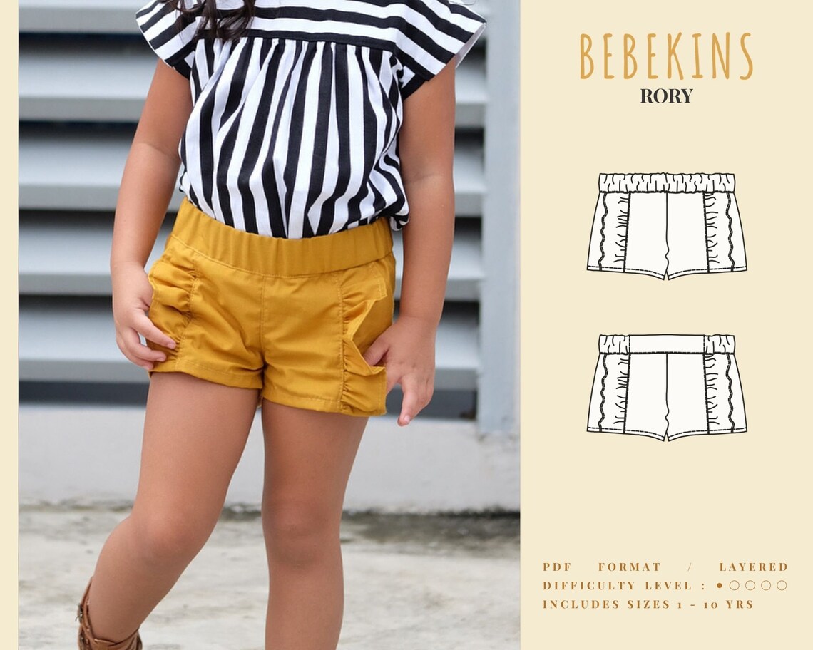 Ruffle Shorts PDF Pattern - Etsy