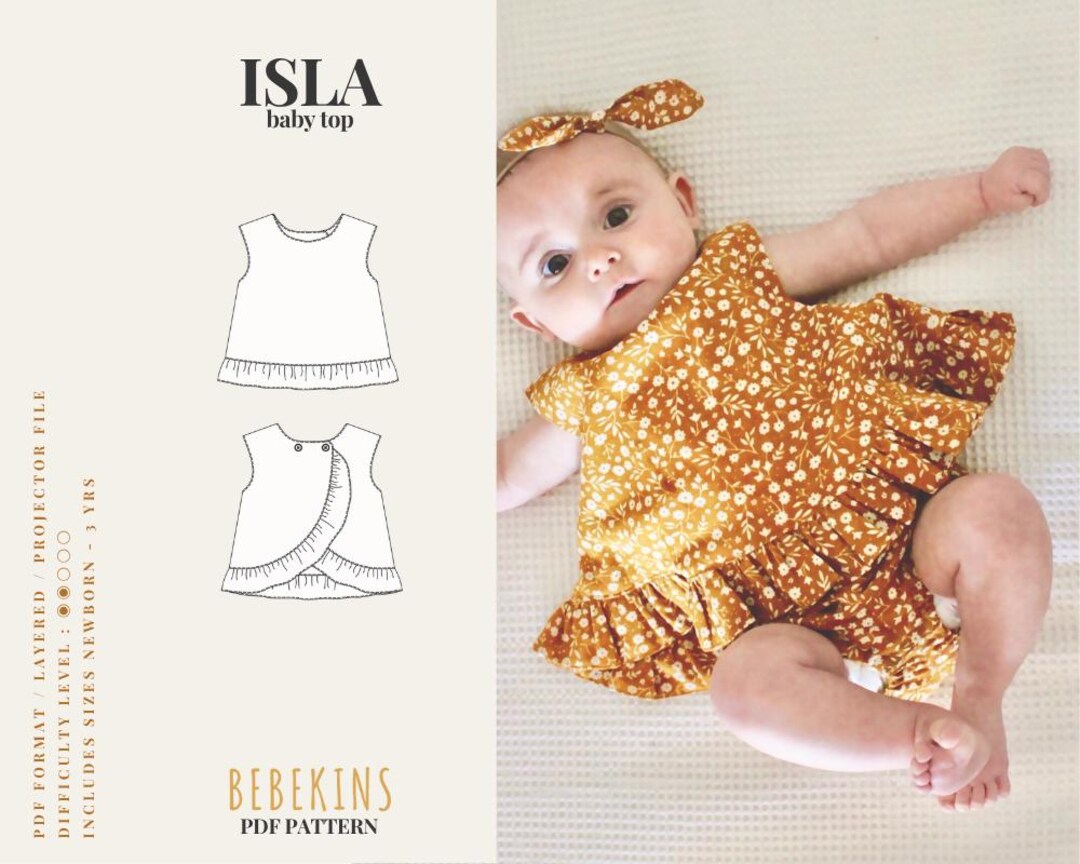 ISLA Baby Tulip Back Swing Top PDF Sewing Pattern/a4/a0/projector Files ...
