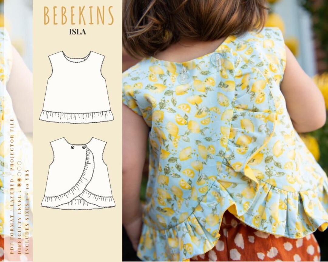 ISLA Tulip Back Swing Top EASY PDF Sewing Pattern/a4/a0/projector Files ...