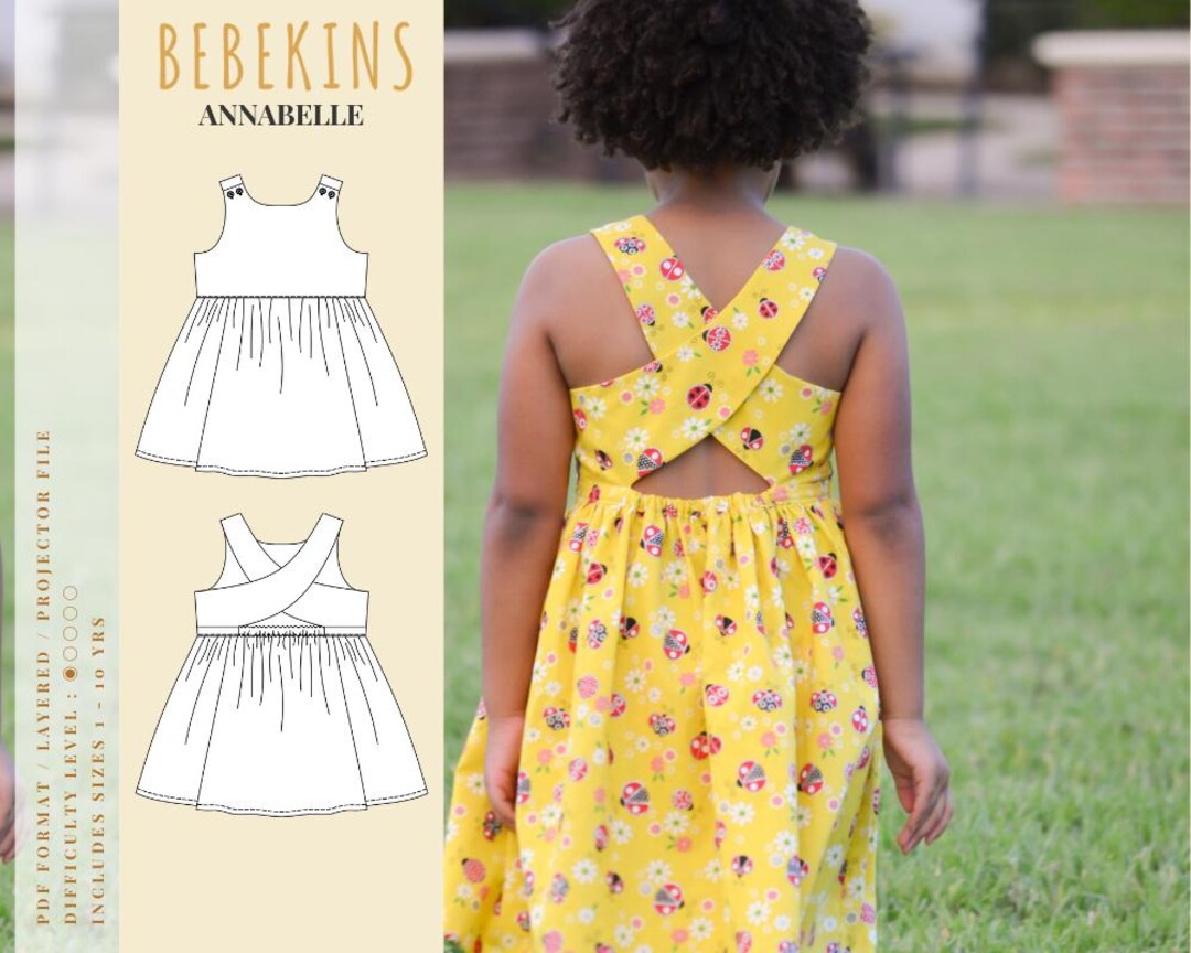 Annabelle Cross-back Dress PDF Sewing Pattern/a4/a0/projector Files ...