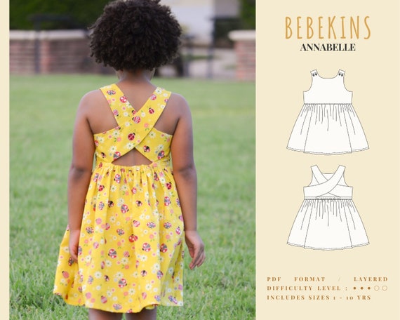 Annabelle Cross-back Dress PDF Pattern - Etsy