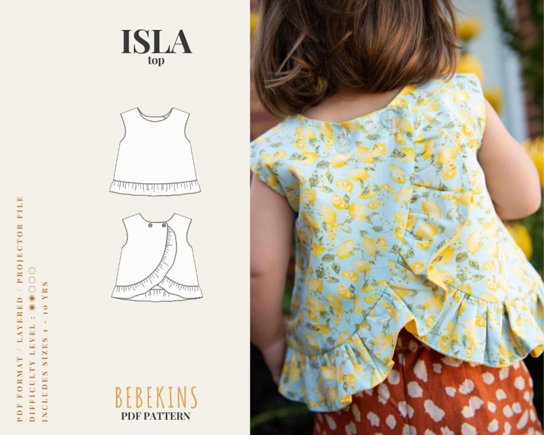 ISLA Tulip Back Swing Top EASY PDF Sewing Pattern/a4/a0/projector Files ...