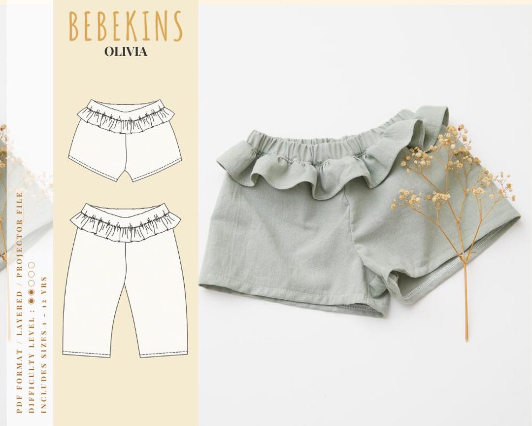 Ruffle Shorts or Pants PDF Pattern - Etsy