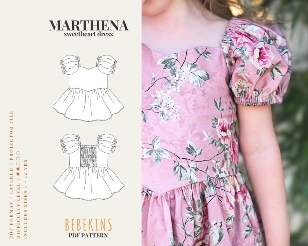 Marthena Sweetheart Dress PDF Sewing Pattern/a4/a0/projector Files ...