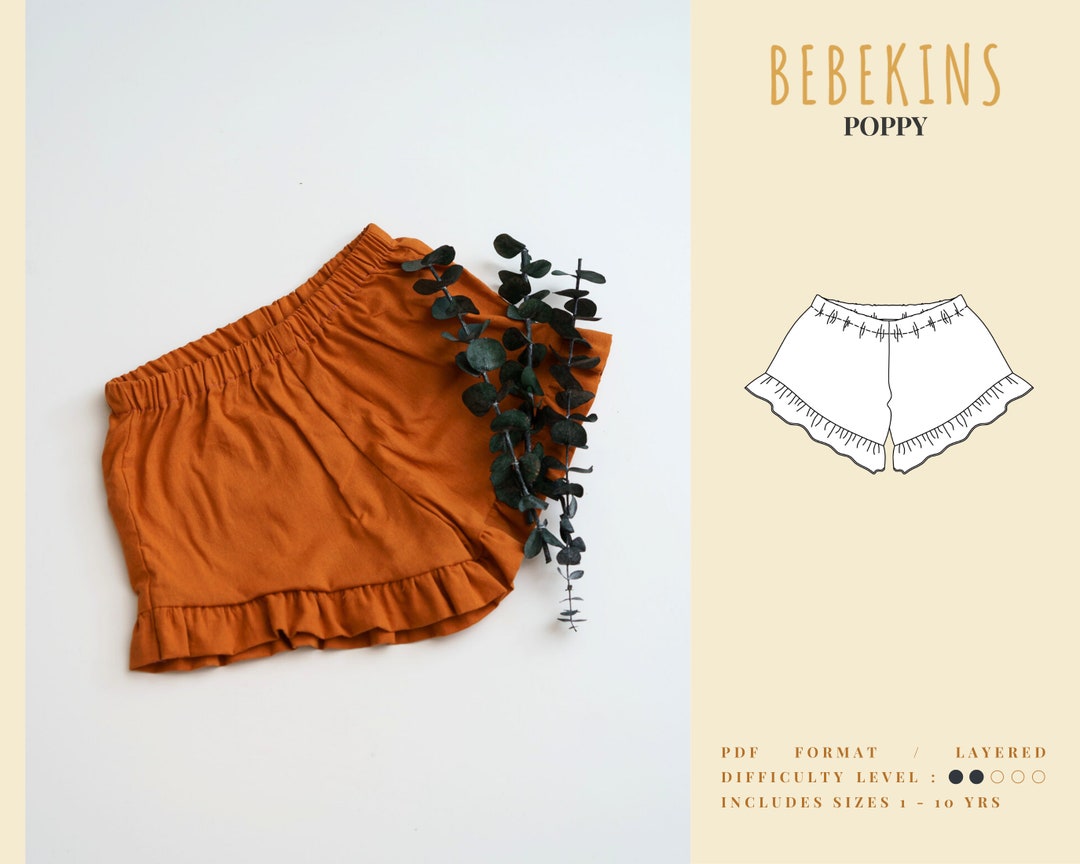 Poppy Ruffle Shorts PDF Pattern - Etsy