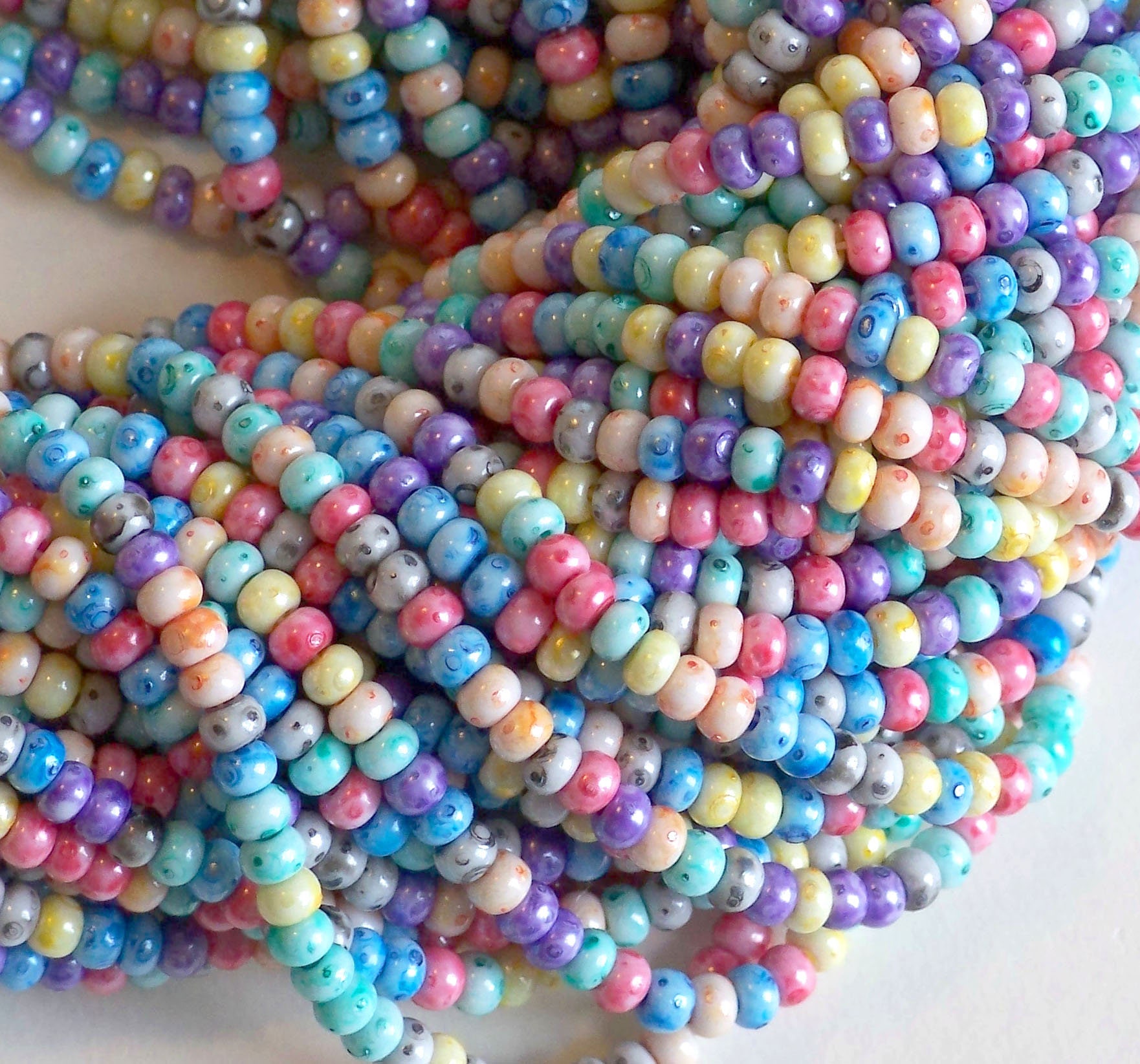 Picasso Tie Dye Rainbow Bead Mix 6/0 Czech Seed Beads, Preciosa 4mm ...