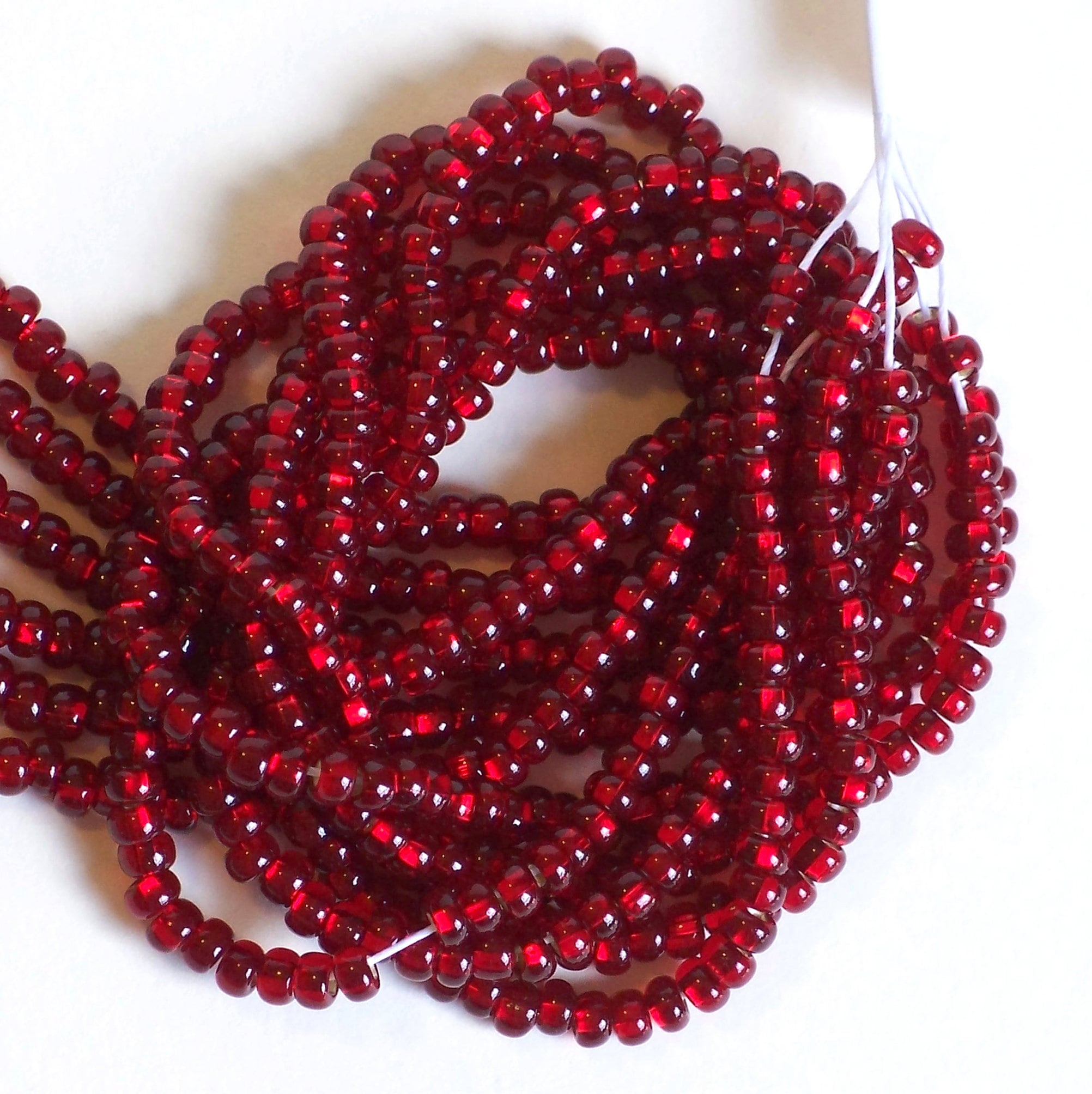 Silver Lined Garnet Red 6/0 Beads Czech Seed Beads, Preciosa Rocaille ...