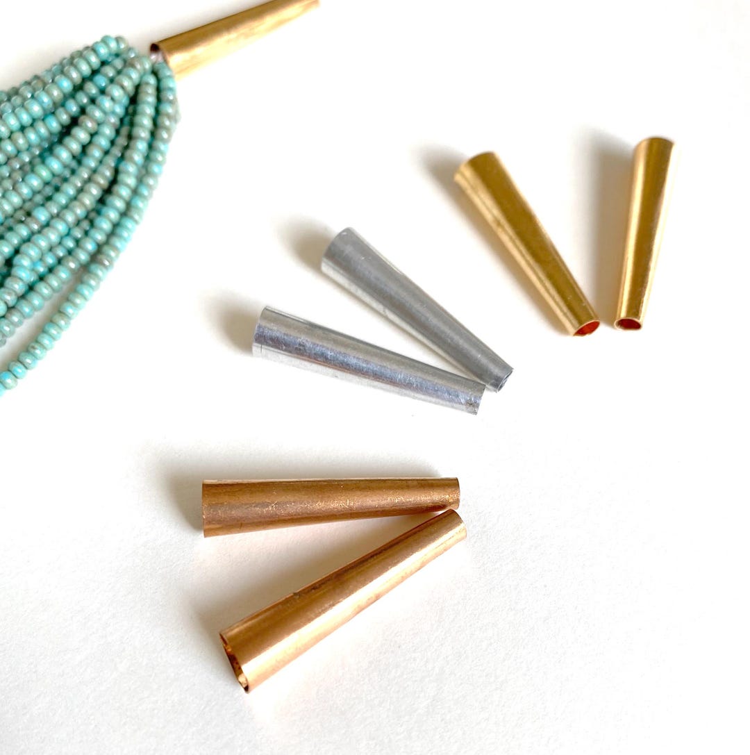 1" Cone Beads, Silver Nickel, Gold Brass, Copper, Jingle Beads, 8 Pcs ...