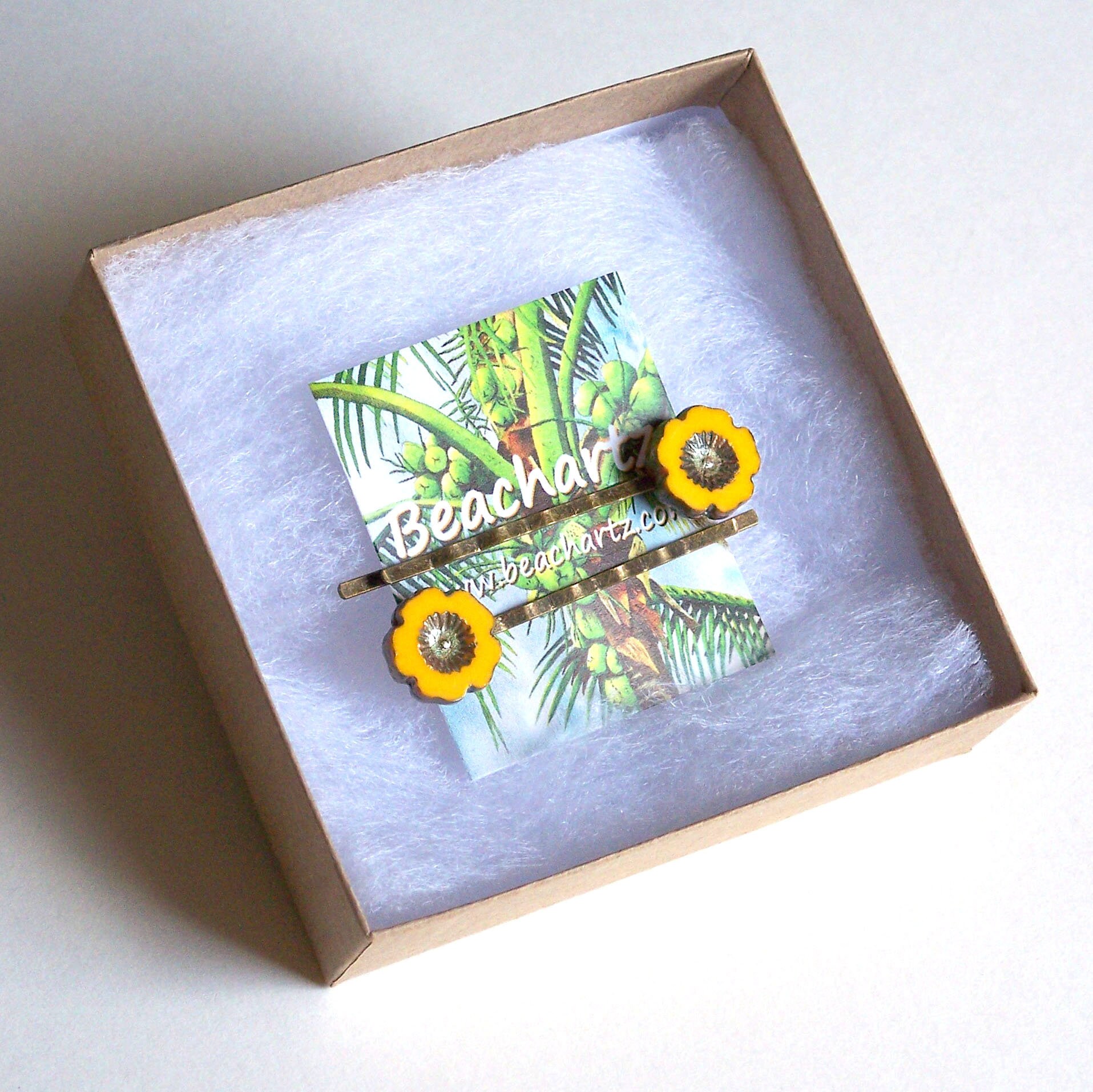 Sunflower Yellow Boho Beach Hair Pins, Yellow and Brass Bobby Pins ...