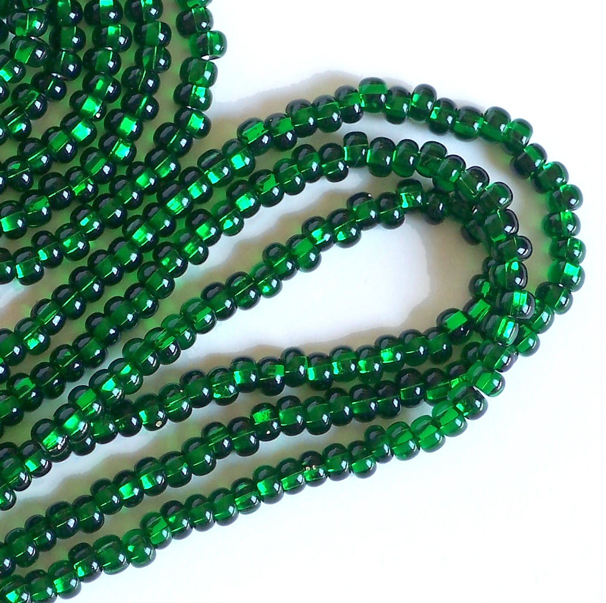 Silver Lined Christmas Green 6/0 Czech Glass Seed Beads, Preciosa 4mm ...
