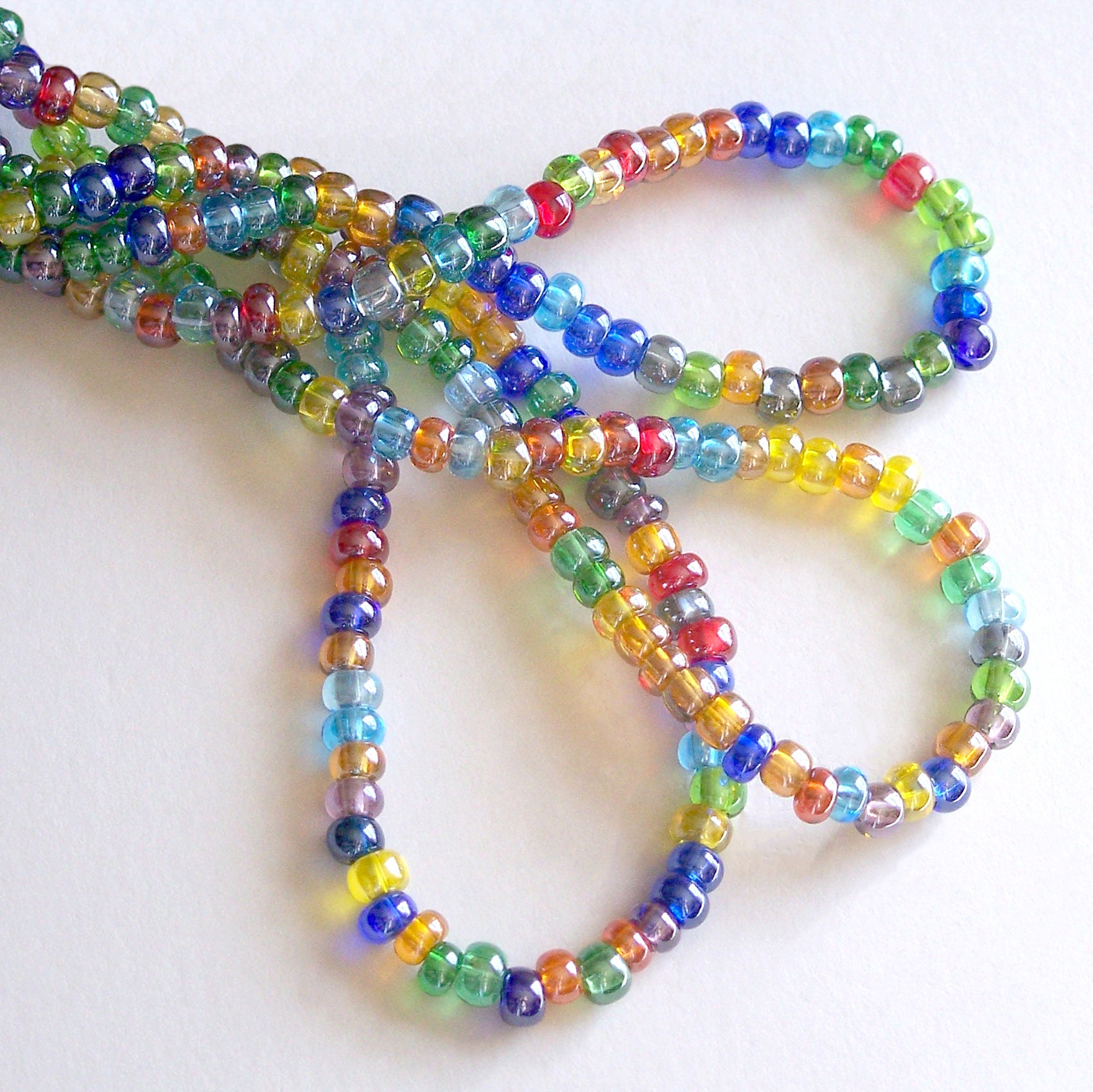Shimmering Bead Mix, 6/0 Transparent AB Luster Czech Glass Seed Bead ...