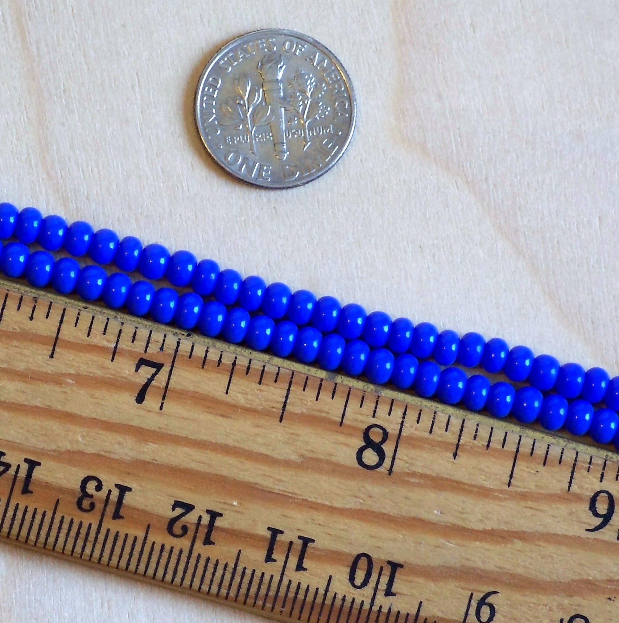 Opaque Medium Blue 6/0 Czech Glass Seed Beads, Preciosa, Classic Blue ...