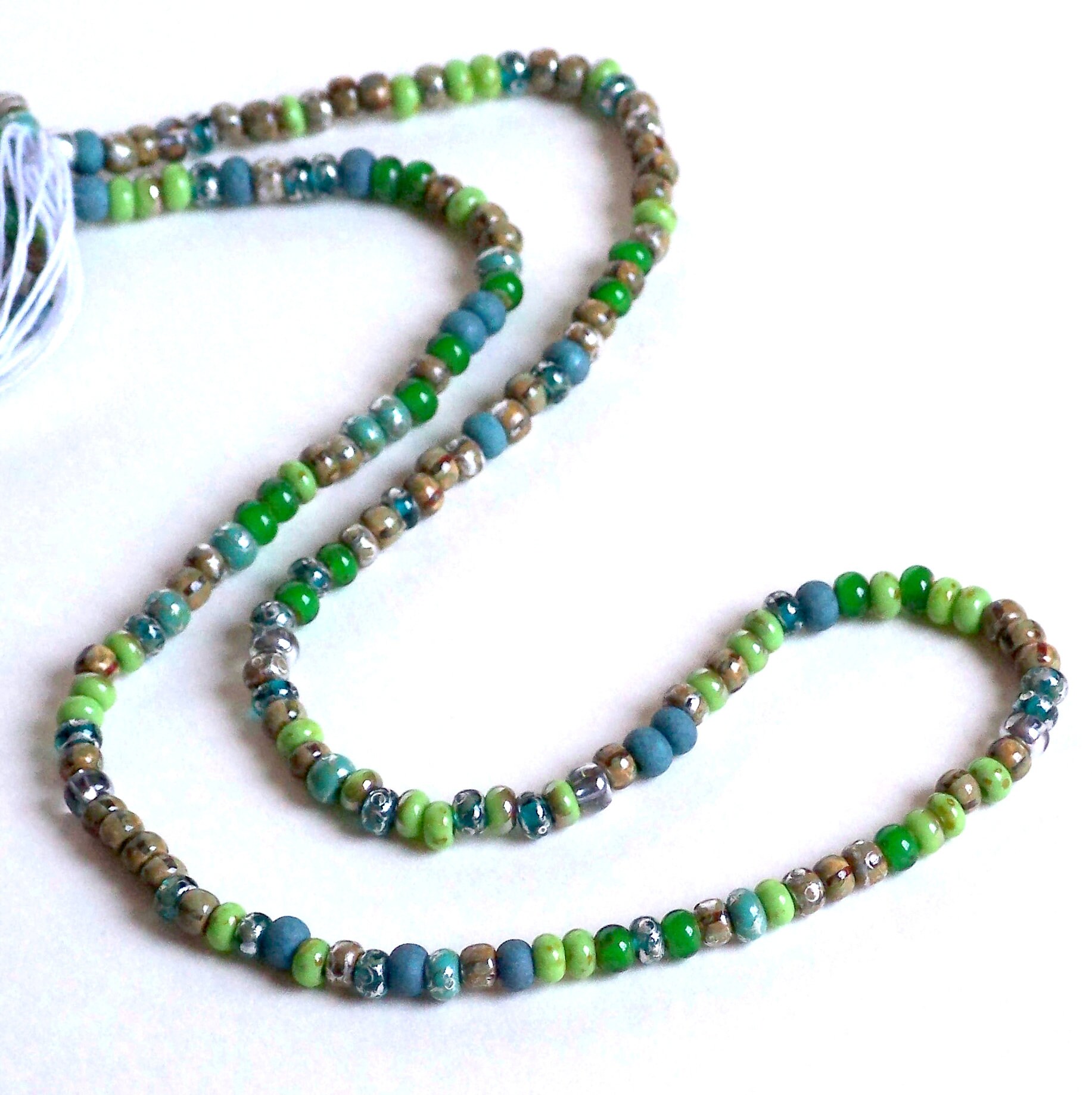 4/0 Green Envy Aged Picasso Mix Czech Seed Beads * Tribal Beads, Boho ...