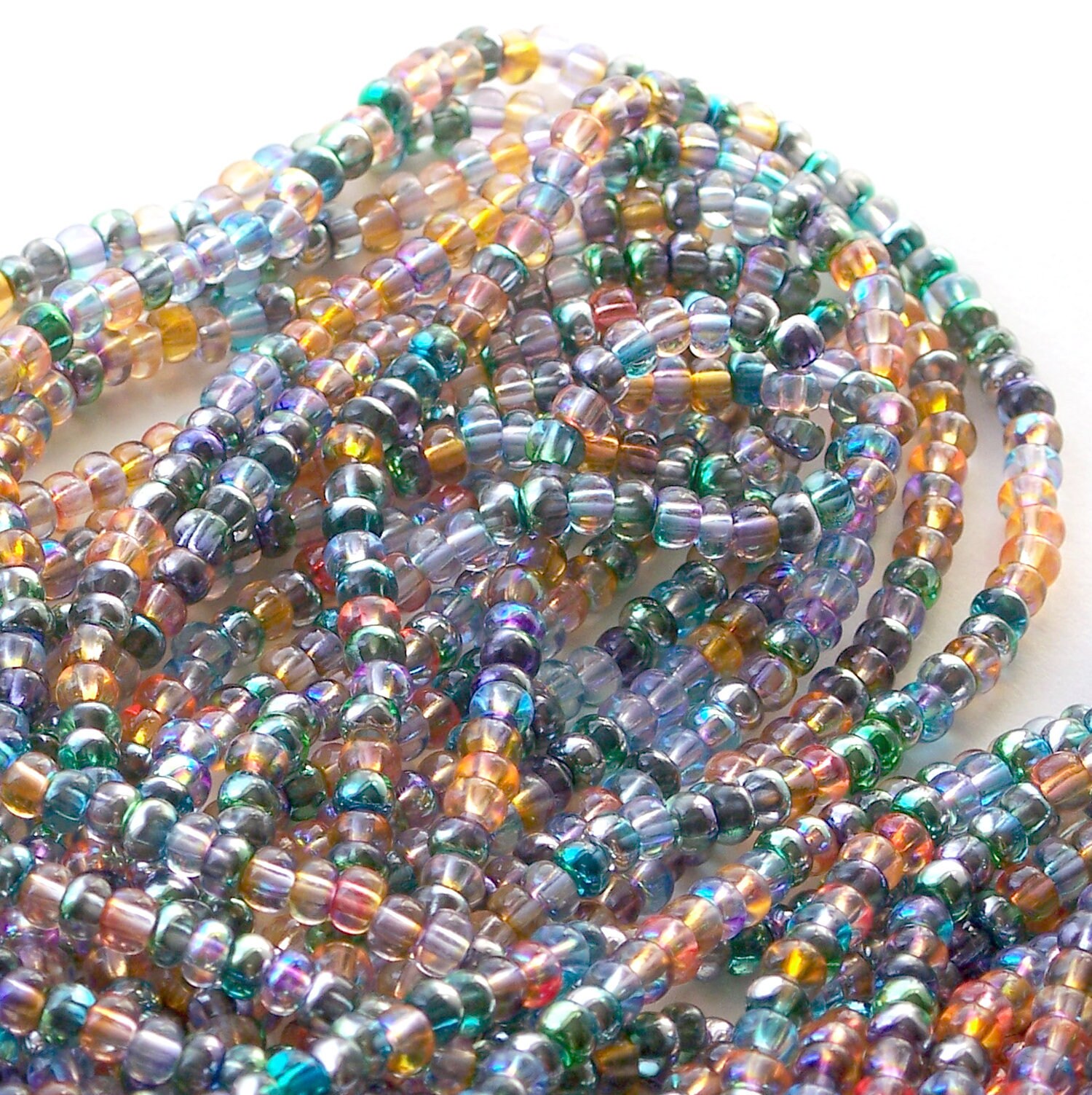 Celestial Bead Mix, 6/0 Transparent AB Luster Czech Glass Seed Bead Mix ...