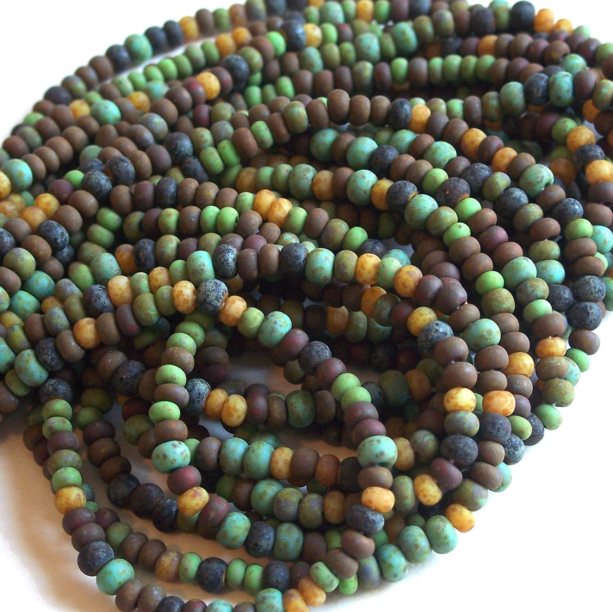 6/0 Aged Picasso Matte Czech Glass Bead Mix, Preciosa 4mm Picasso Seed ...