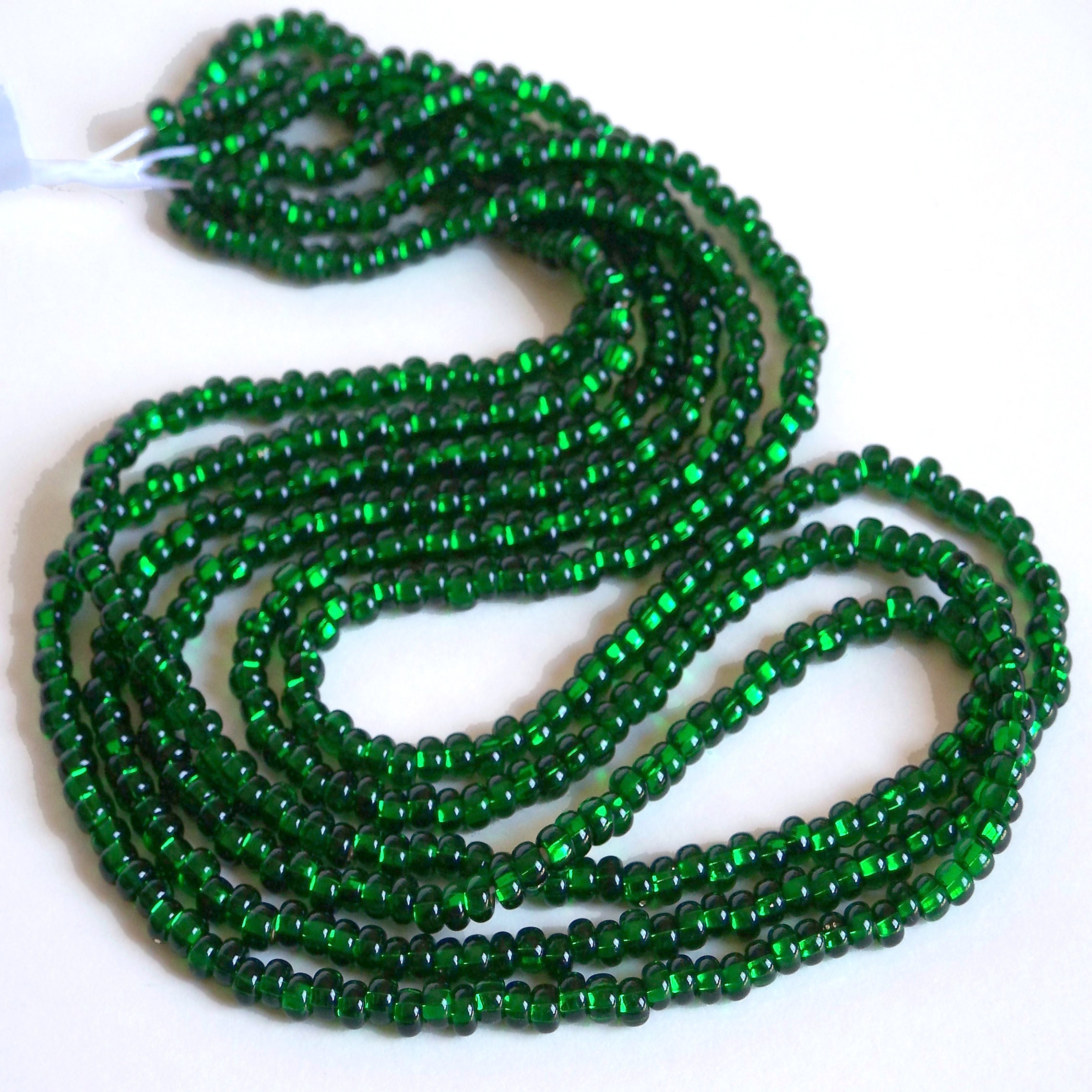 Silver Lined Christmas Green 6/0 Czech Glass Seed Beads, Preciosa 4mm ...