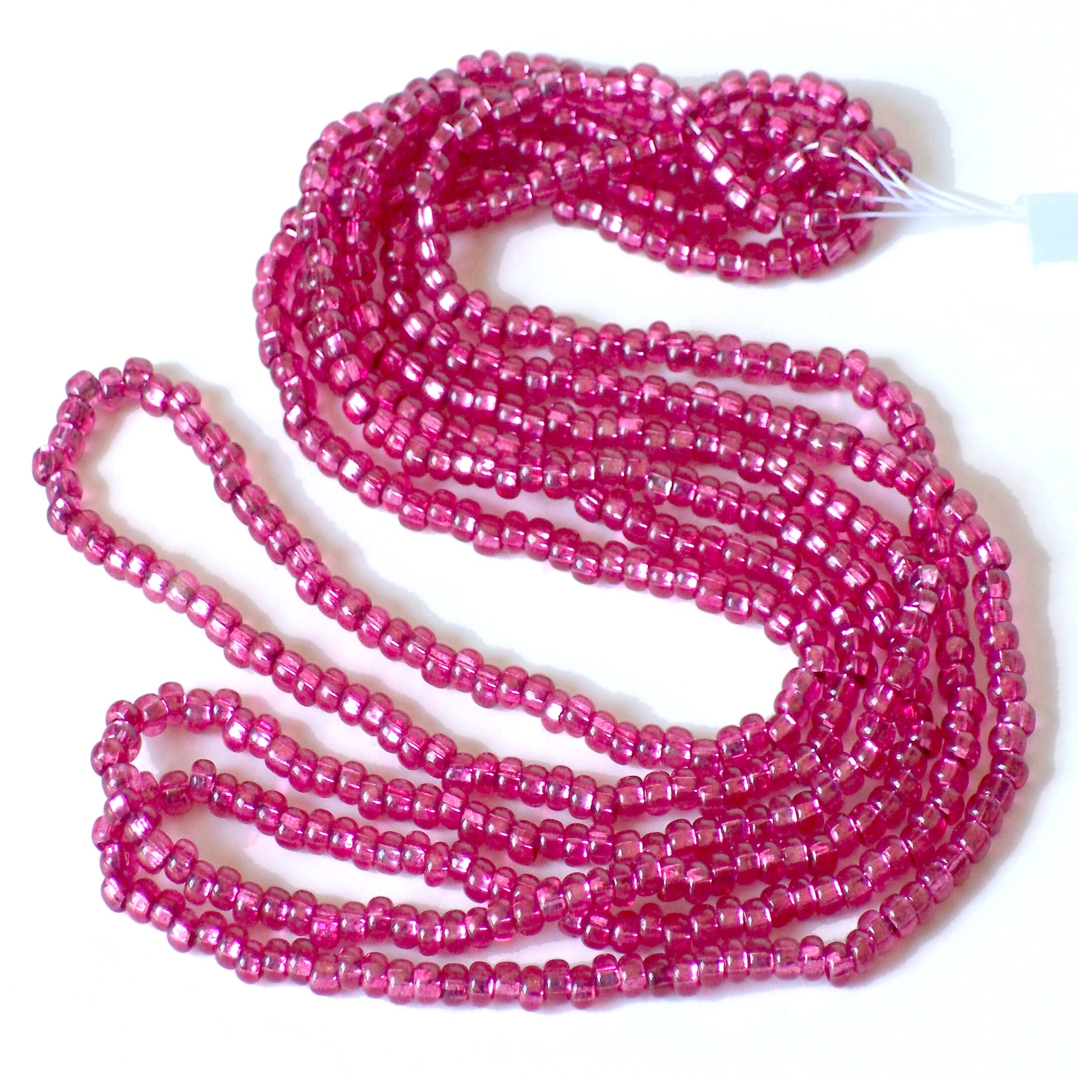Silver Lined Fuschia 6/0 Czech Glass Seed Beads, Preciosa 4mm beads ...